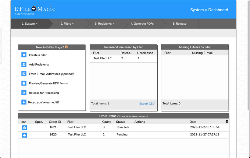 Premier Online 1099 Software - E-File Magic