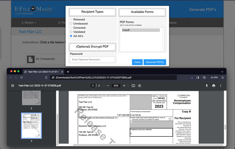 Premier Online 1099 Software - E-File Magic