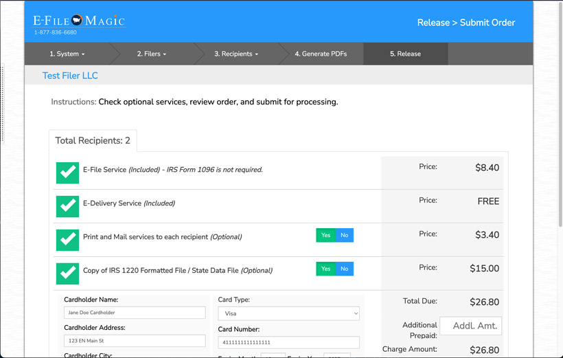Premier Online 1099 Software - E-File Magic