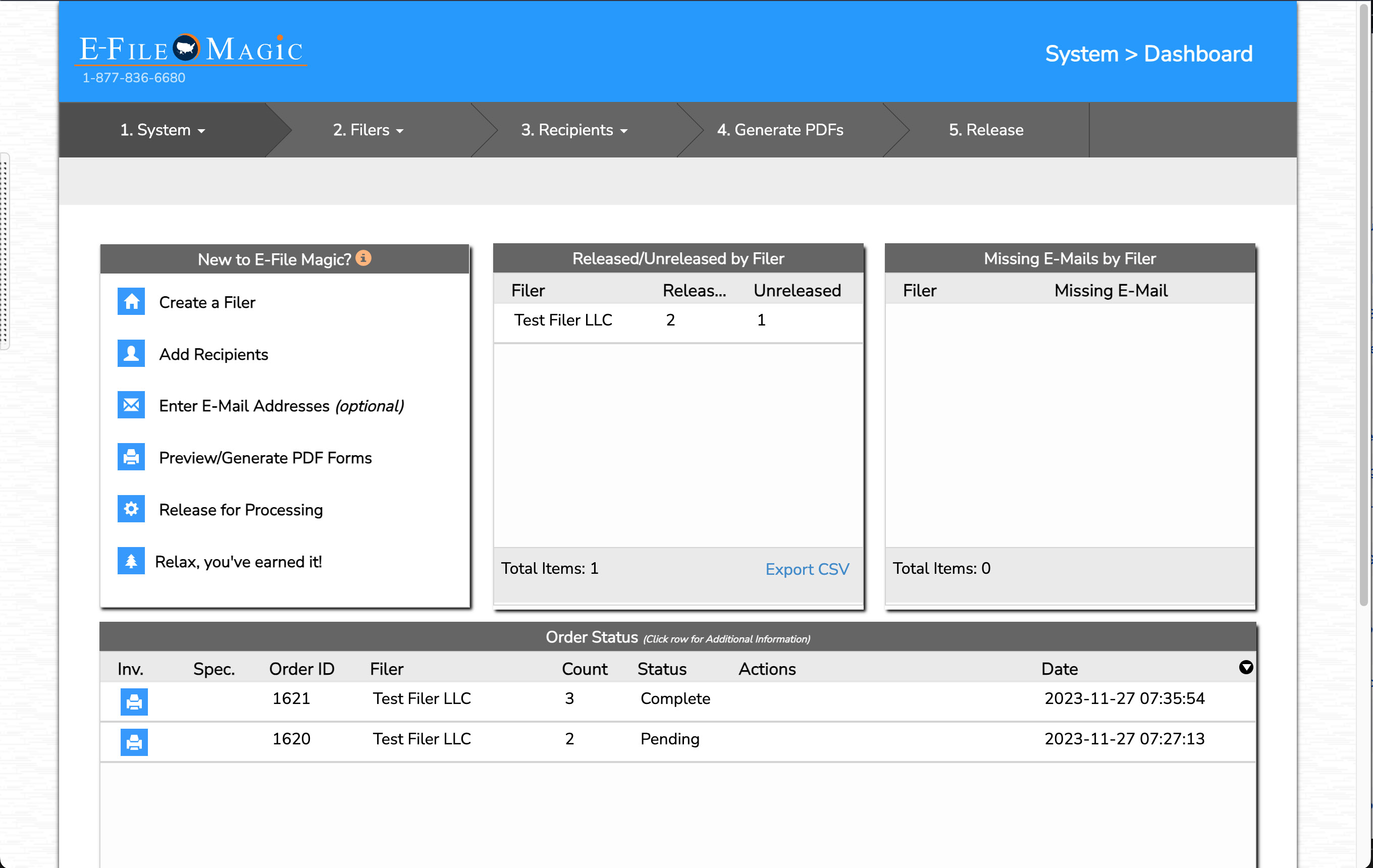 Tour | Features - E-File Magic